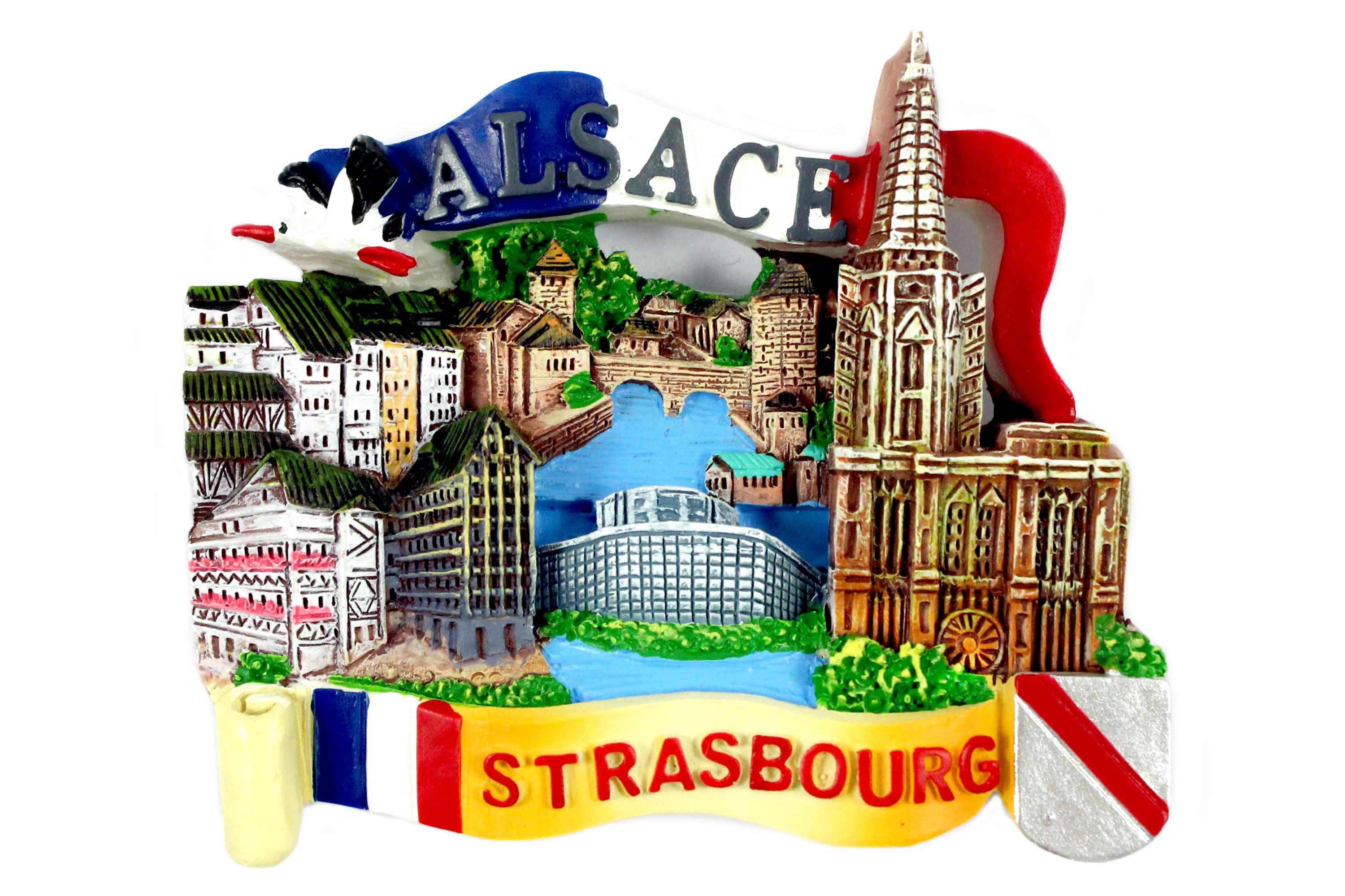 Magnet 3D "Alsace - Strasbourg" Frankreich Flagge Farbverlauf | Magnete ...