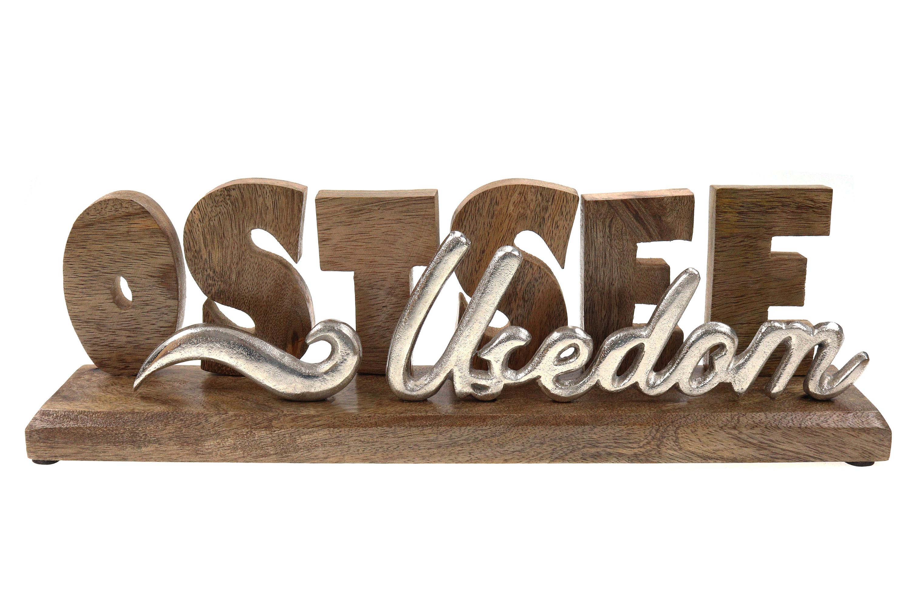 Schriftzug "OSTSEE Usedom", Mangoholz + Aluminium, 40*8*12cm | Sonstige ...