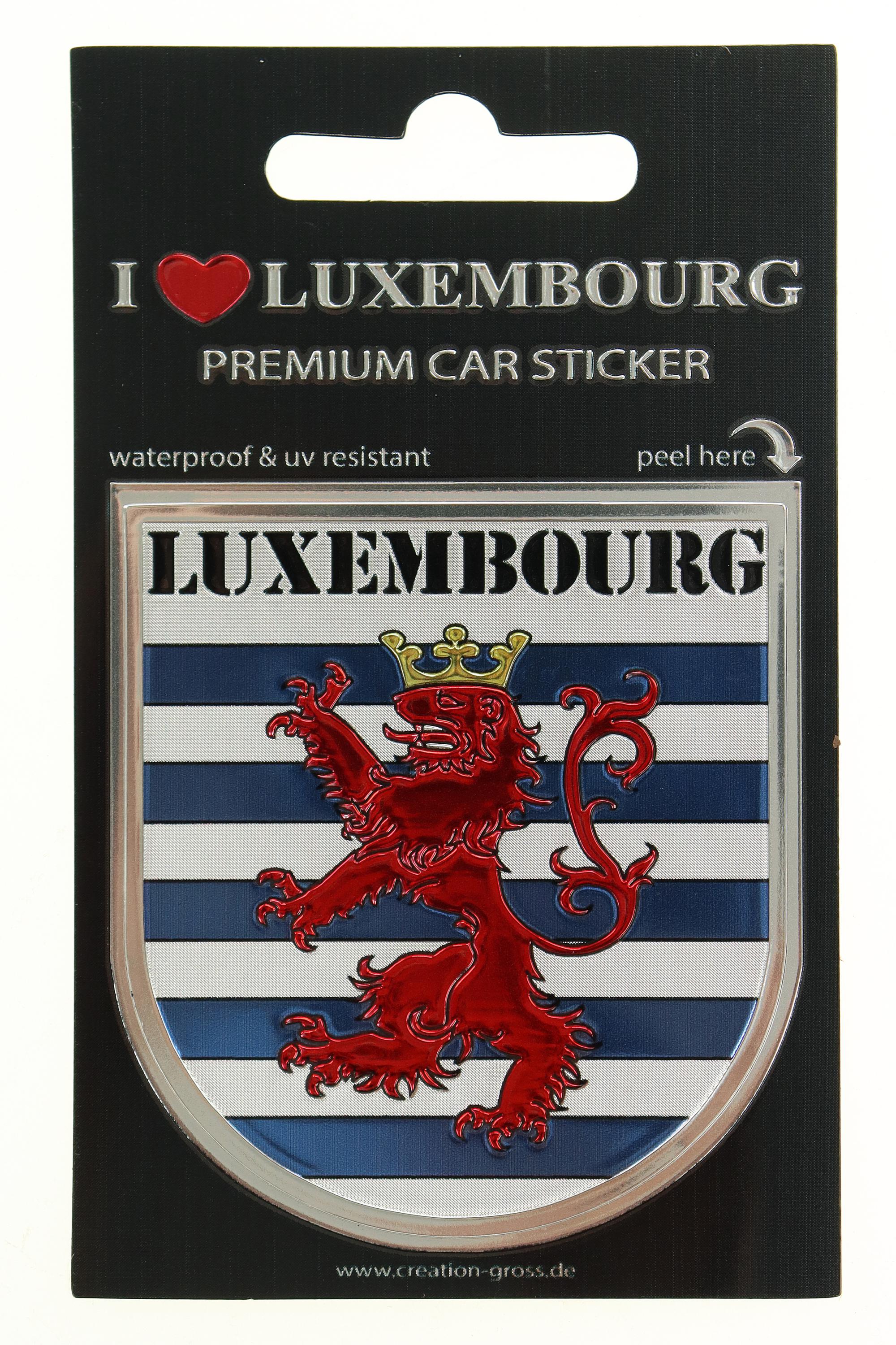 Autosticker "Luxembourg" silber geprägt und glitzernd, 6,8*6cm, mit ...