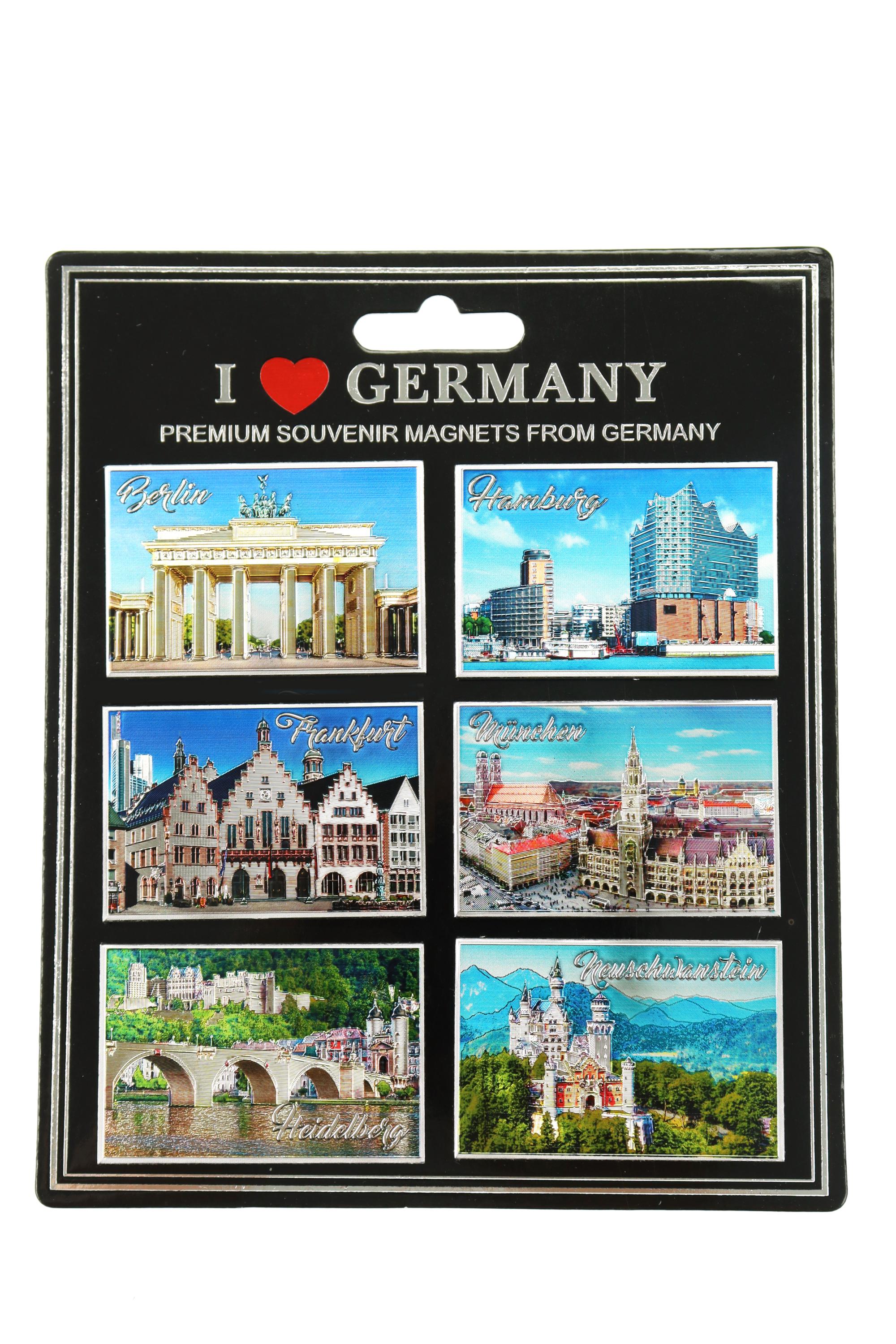 6er Set Magnete "Germany" silber-geprägt und glitzernd, 4*6cm | Magnete ...