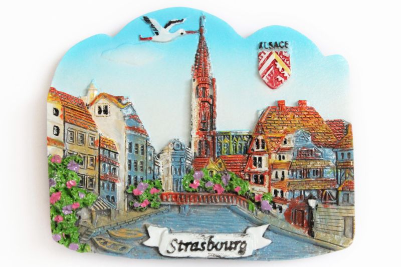 Magnet "Strasbourg" mit Glanzlack | Magnete | Elsass | Souvenirs ...