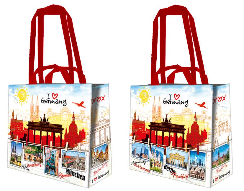 Einkaufstasche laminiert "Germany Deutschland" 45*40*15cm,Druck 2seitig ...