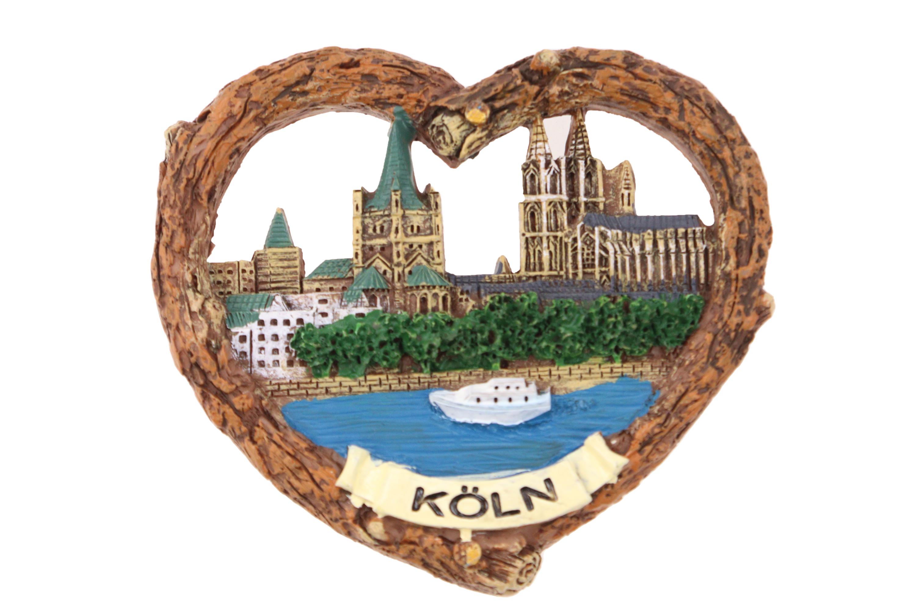 Magnet Herz Baumrinde "Köln", H.: 7,5cm | Magnete | Köln | Souvenirs ...