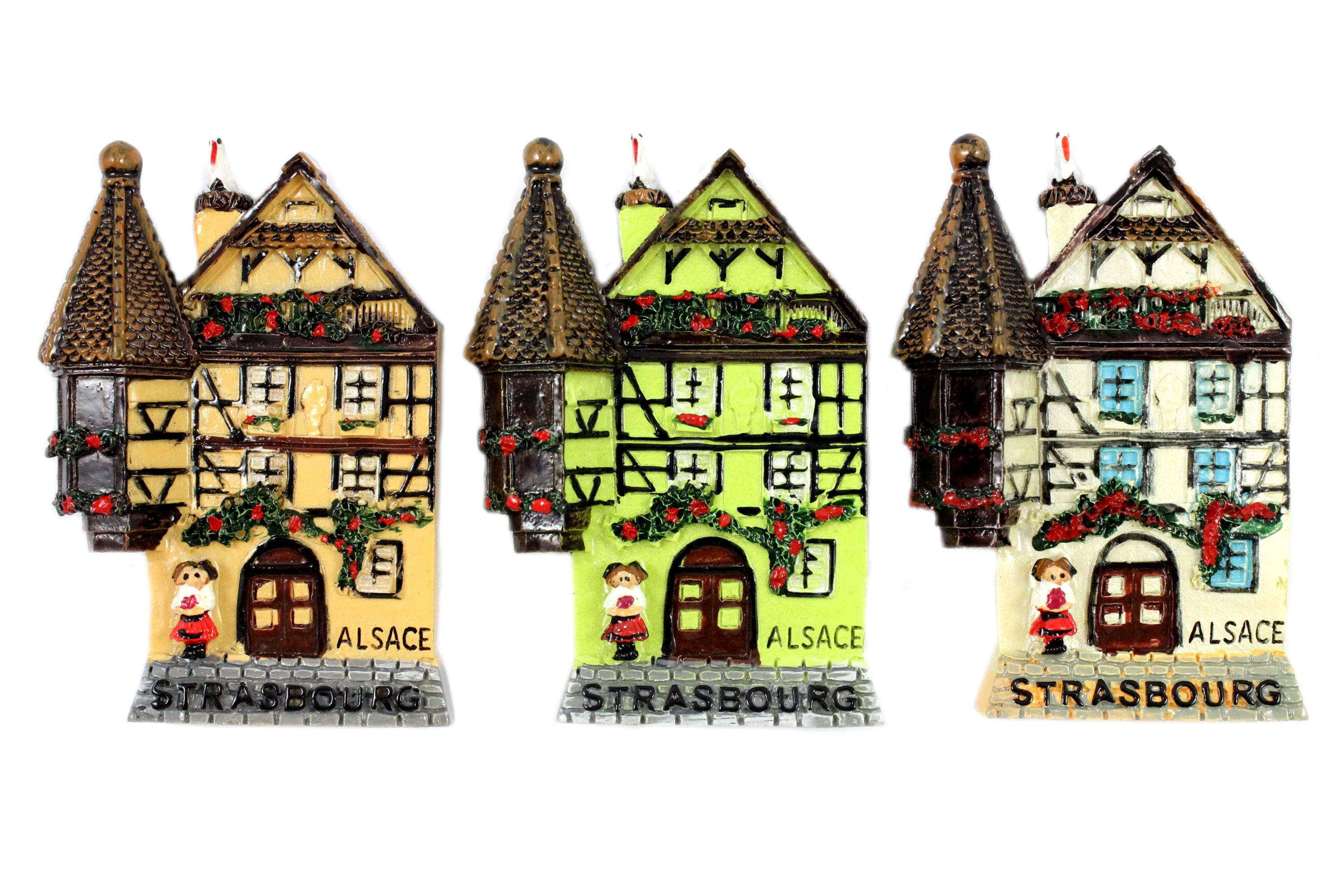 Magnet Haus "Strasbourg - Alsace" perlmutt H.: 7,5cm, 3fach | Magnete ...