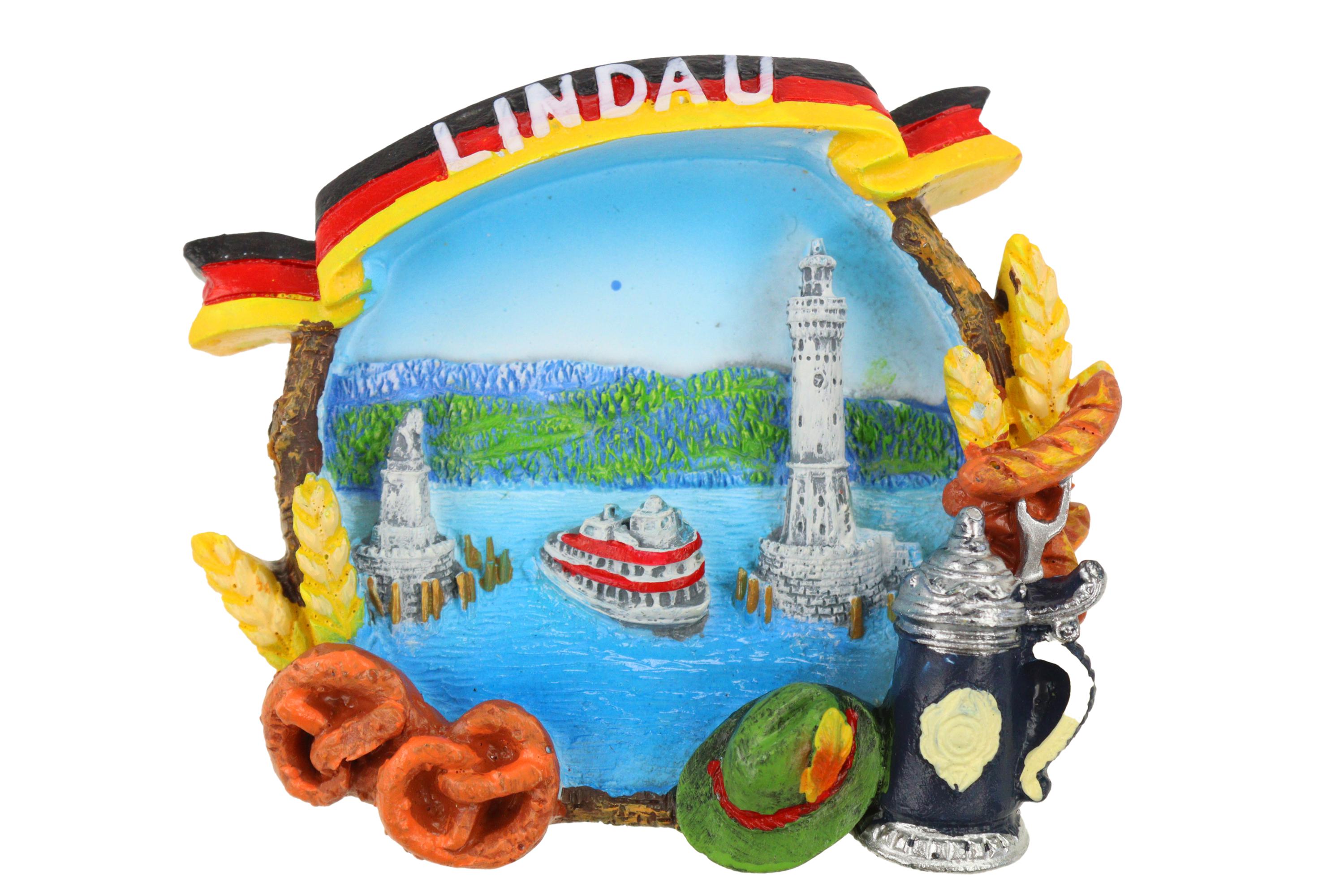 Magnet "Lindau", Flagge, Brezel, Ähren, Hut, Krug, 7*6cm | Magnete ...