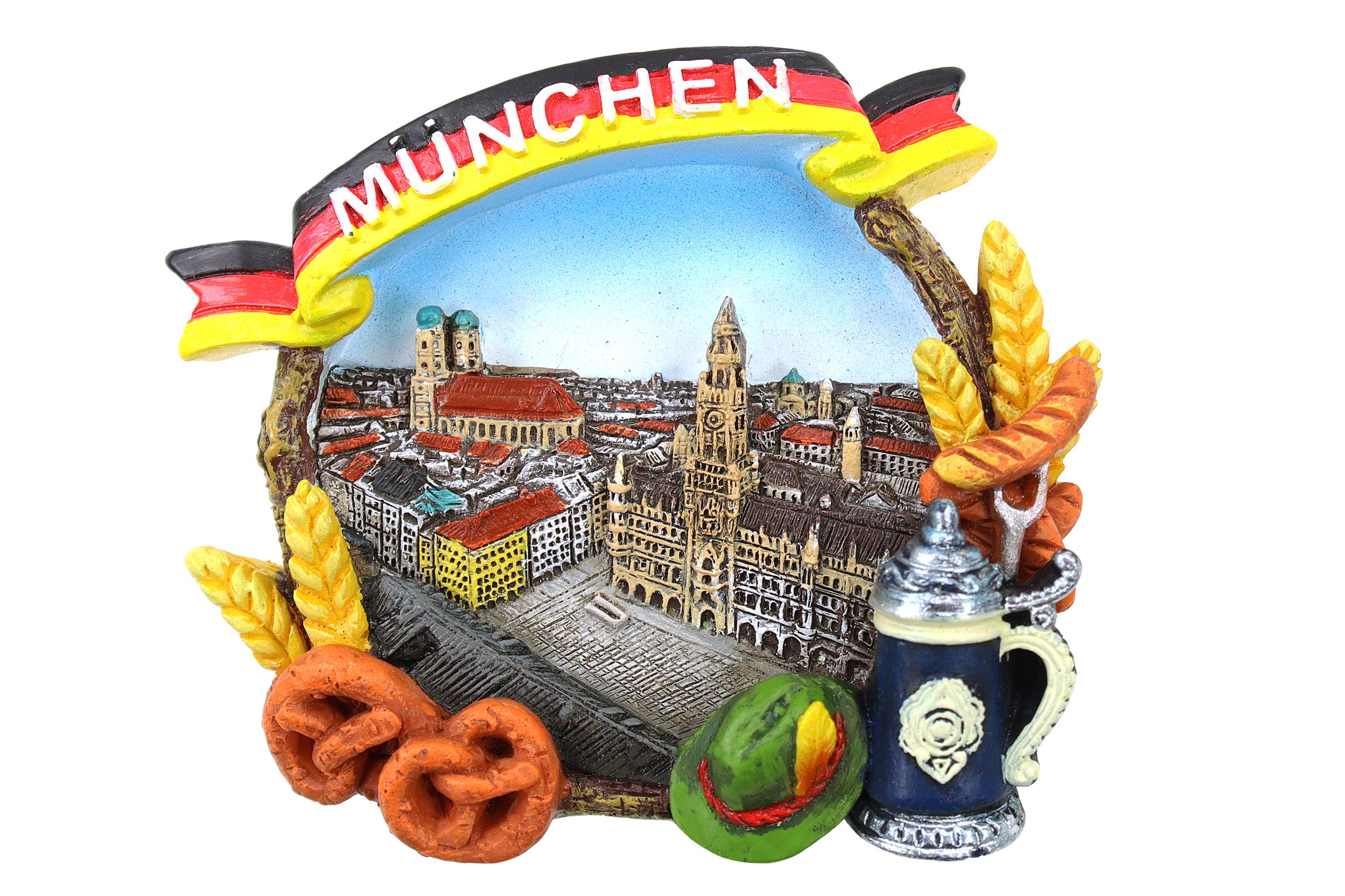 Magnet "München", Flagge, Brezel, Ähren, Hut, Krug, 7*6cm | Magnete ...