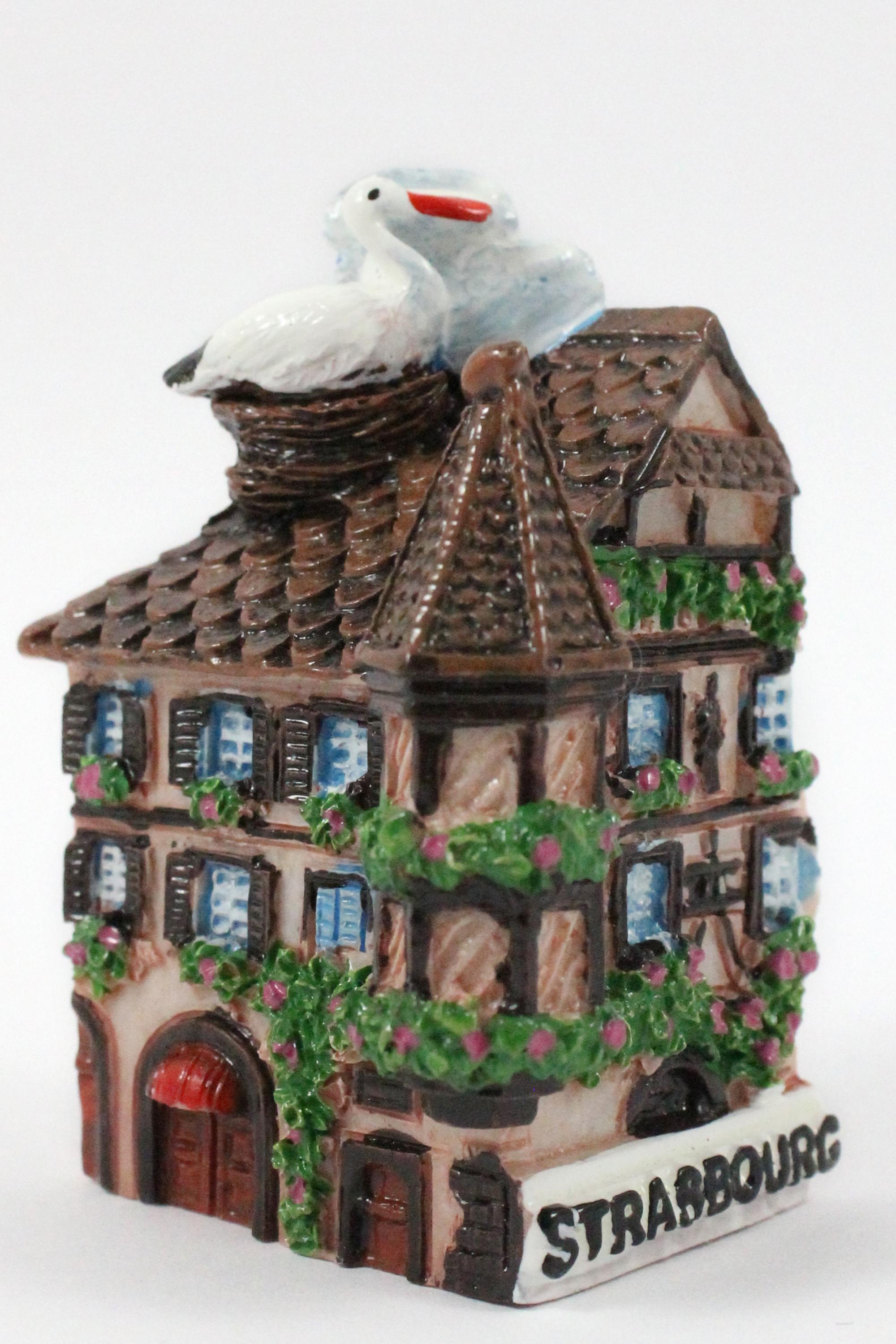 0711021 Magnet Haus "Strasbourg" mit Storch 6cm | Magnete | Elsass ...