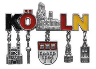 Magnet Köln KMG-007 Sehenswürdigkeiten bunt mit 5 Anhängern 6,5*5cm ...