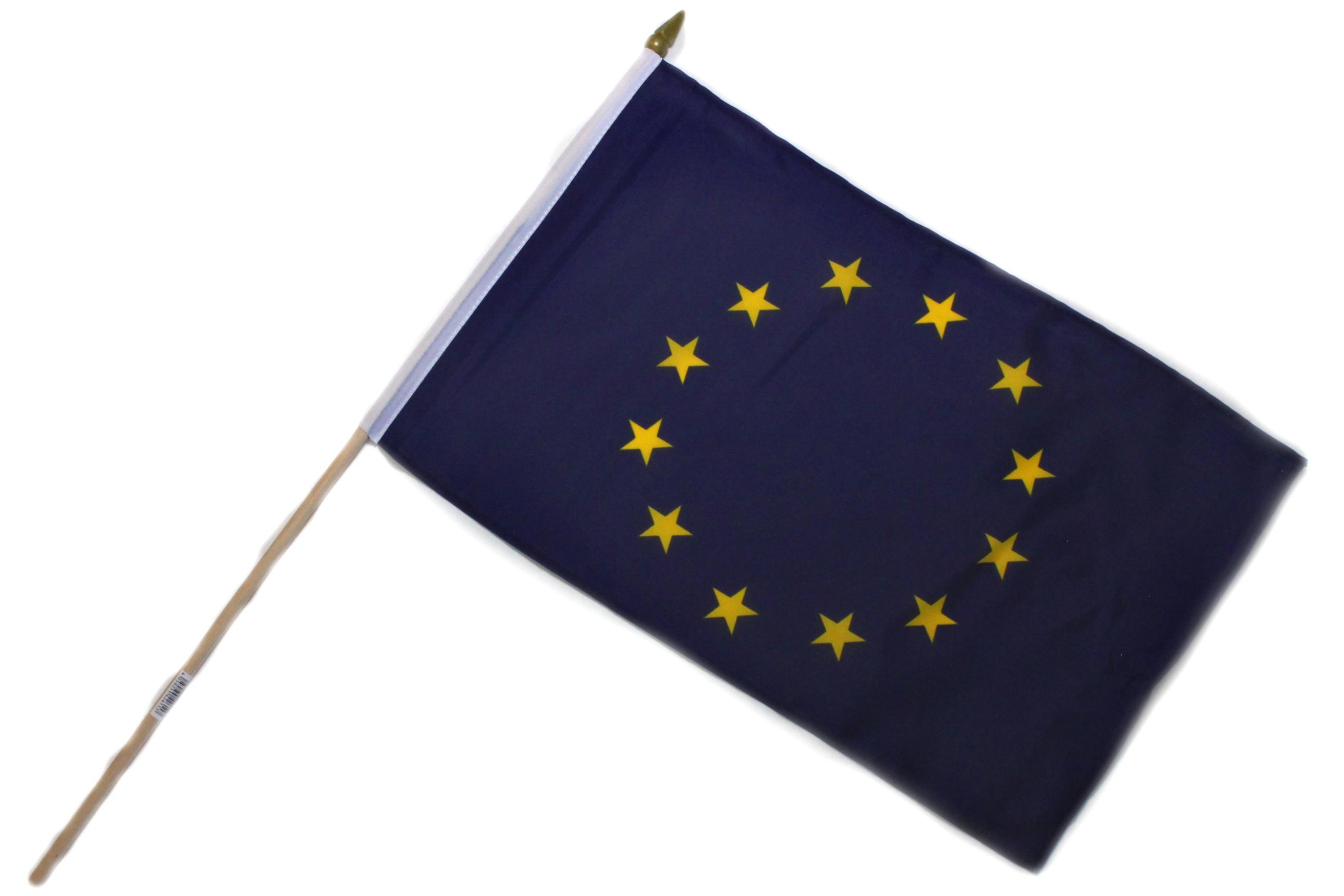 Flagge "Europa" doppelt umsäumt, Holzstab 30*45cm | 30x45cm | Holzstab ...