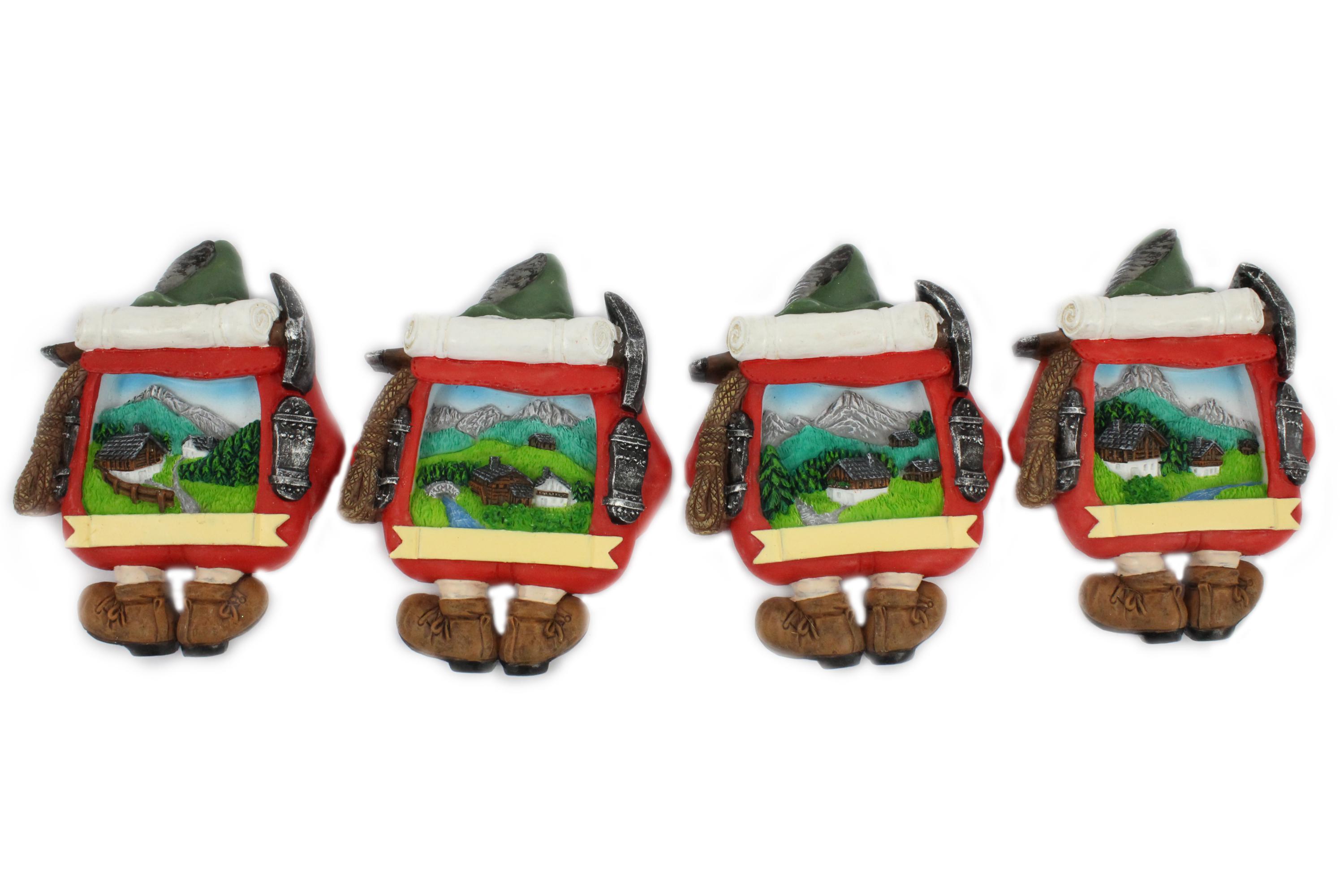 Magnet Rucksack mit Spitzhacke und freiem Feld, ca. 8,5cm, 4fach ...